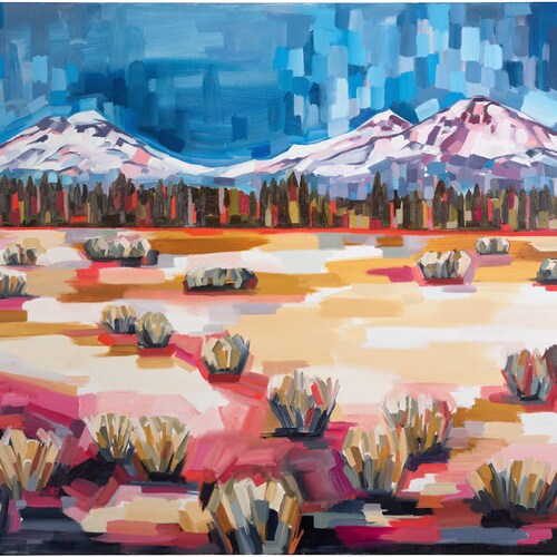 Three Sisters Archival Ink Print of Central Oregon Landscape - Etsy