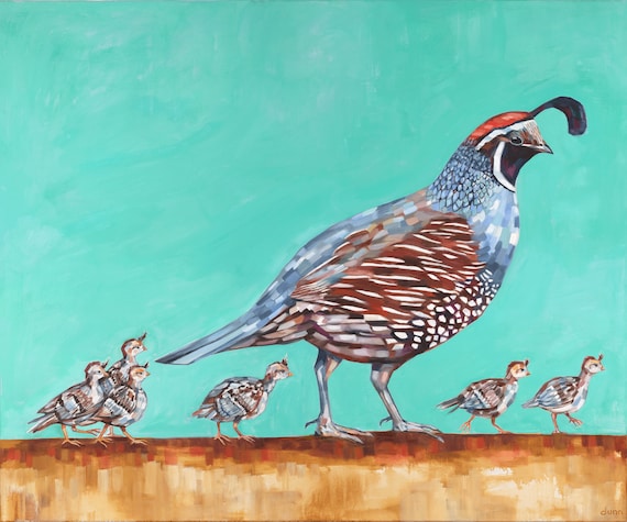 QUAIL FAMILY Archival Ink Print of Original Painting - Etsy