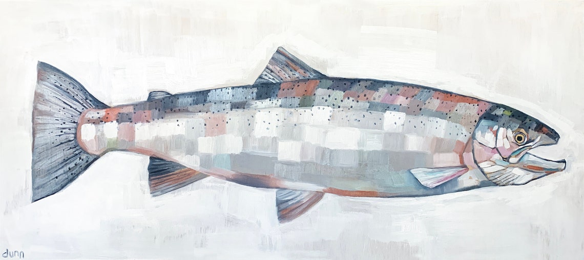 WINTER STEELHEAD TROUT Fine art print of original oil | Etsy