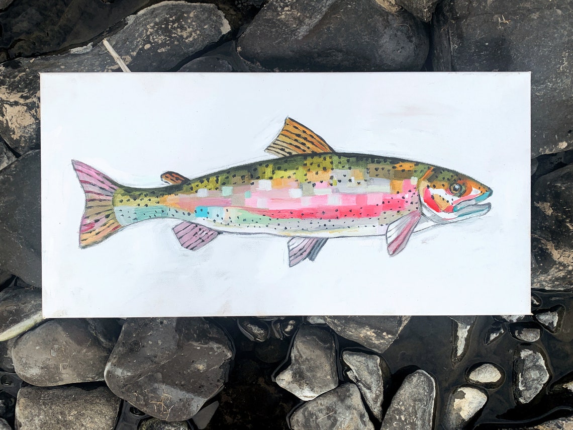 RAINBOW TROUT Archival Print of Original Fish Painting | Etsy