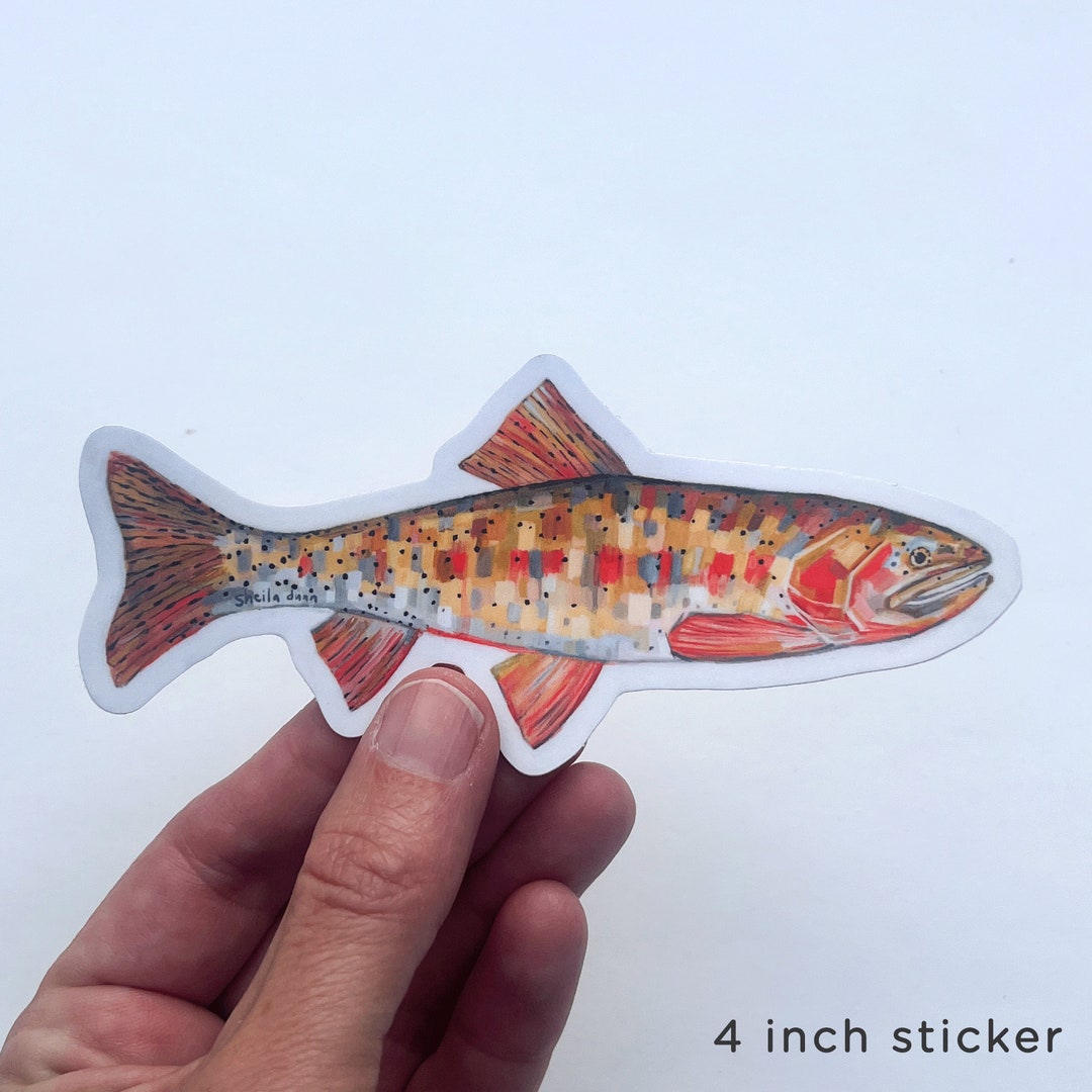 Greenback Cutthroat Trout - Durable Vinyl Sticker, Waterproof, Uv ...