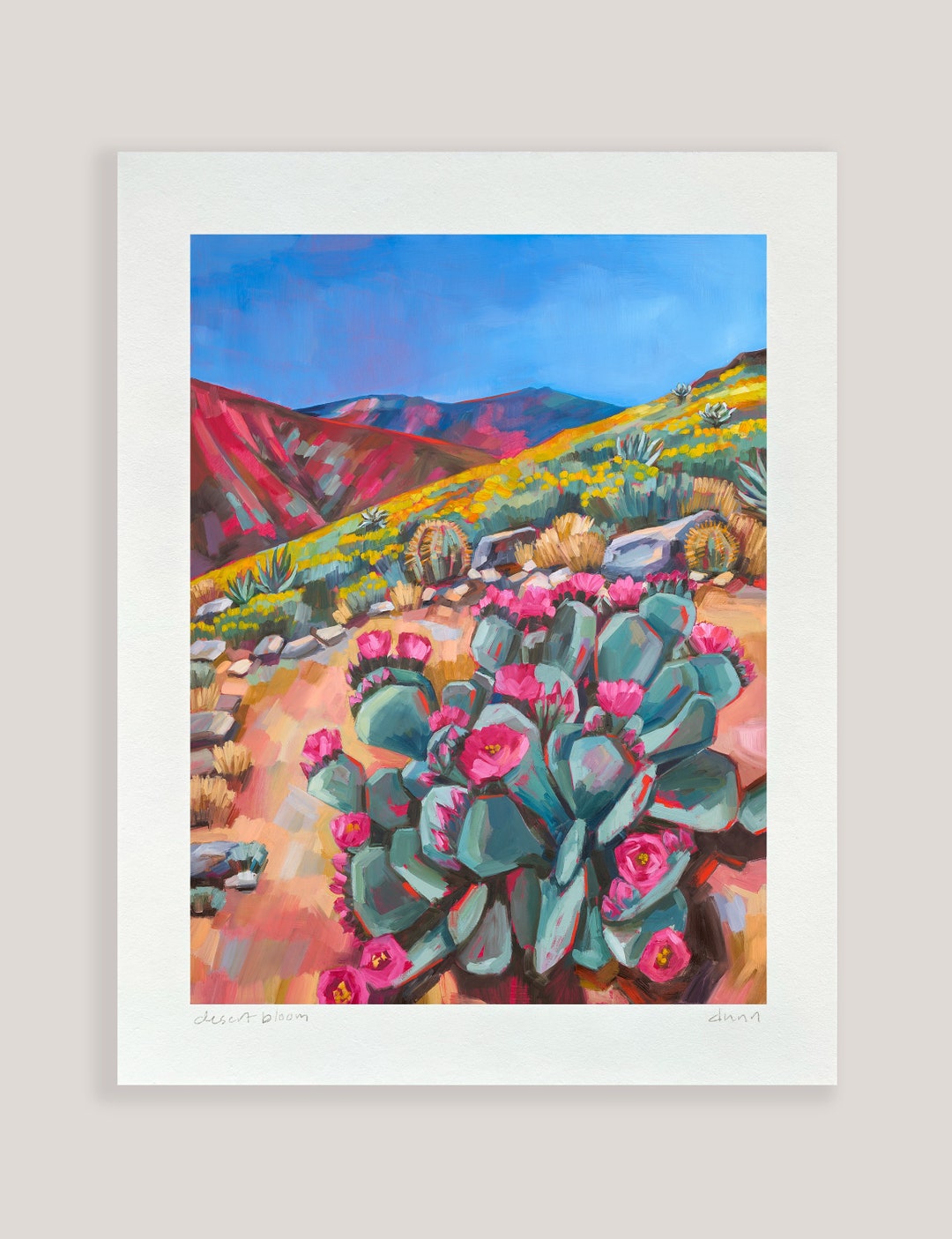 Desert Bloom - Archival Ink Print of Landscape Painting by Artist ...
