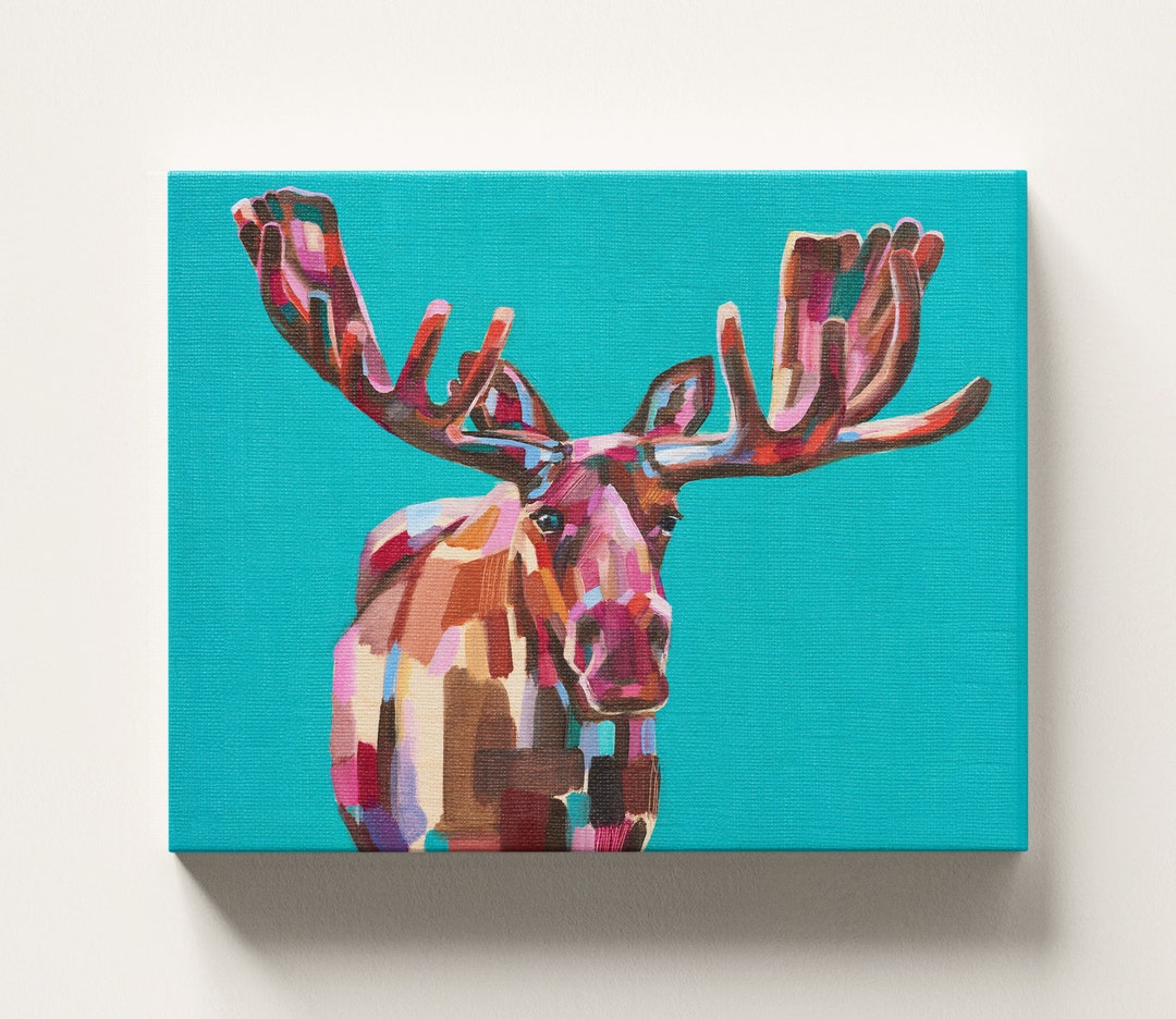 CANVAS WALL ART - Moose Archival Ink Print, Ready to Hang, Gallery ...