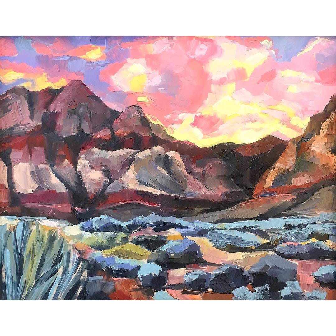 Red Rocks - Fine Art Print of Nevada Landscape Oil Painting. Made With ...