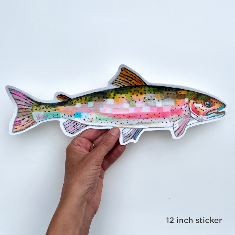 RAINBOW TROUT Vinyl Sticker Fish Art Decal - Etsy