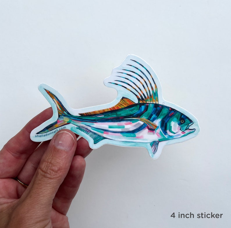 ROOSTER FISH Vinyl Sticker Fish Art Decal - Etsy