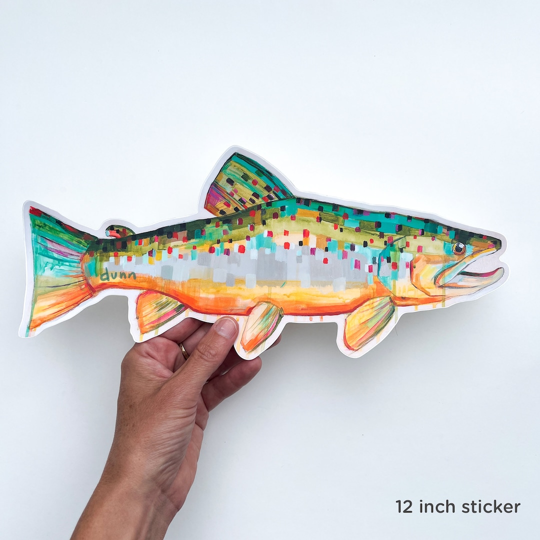 BROWN TROUT, Vinyl Sticker, Fish Art, Decal - Etsy