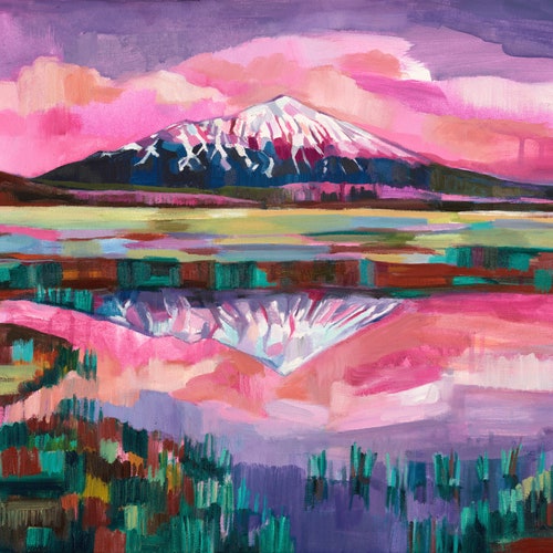 Three Sisters Archival Ink Print of Central Oregon Landscape - Etsy