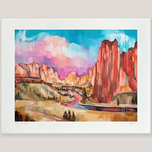 Smith Rock - Archival Ink Print of Central Oregon Landscape Painting - Etsy