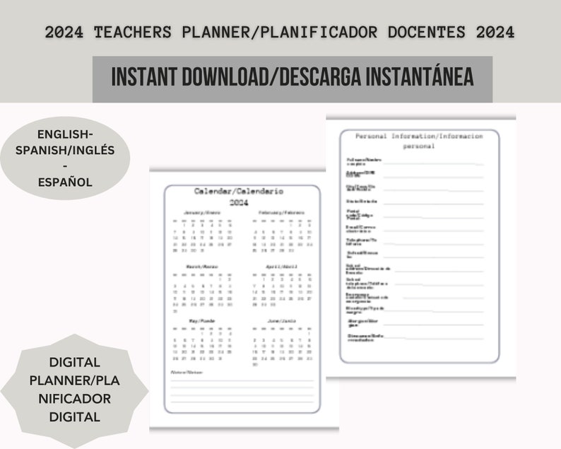Editable 2024 Teachers Planner, Exclusive Digital Planner, Instant ...