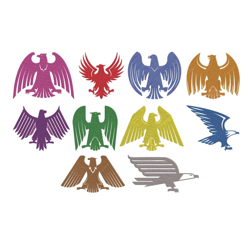 Heraldic Eagle Machine Embroidery Designs Set of 10, Instant Download ...