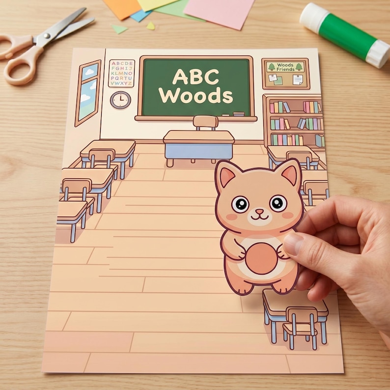 Kawaii Cat Finger Puppet Craft Activity Printable (digital Download) - Etsy