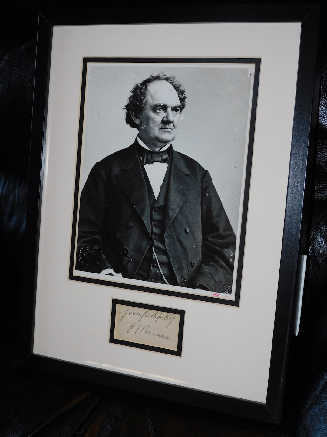 P.T. Barnum Hand Signed Autograph Vintage Framed Photo 1800s Circus ...