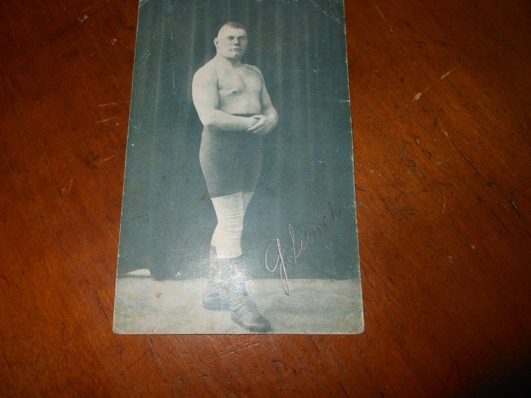 Signed 1901 Georg Lurich Postcard Pro Wrestler Strongman wrestling ...
