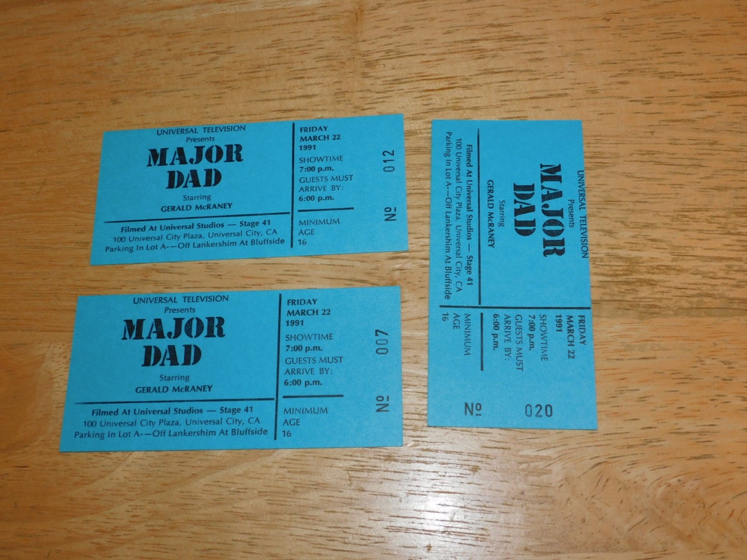 Lot of 3 Major Dad Television Show Taping Tickets Vintage 90s Studio ...