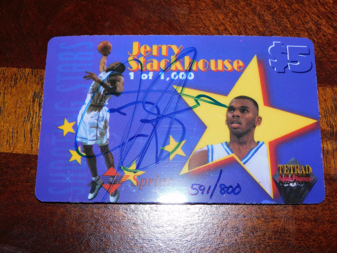 1994 Jerry Stackhouse Autograph Rookie Phone Card RARE ERROR ...