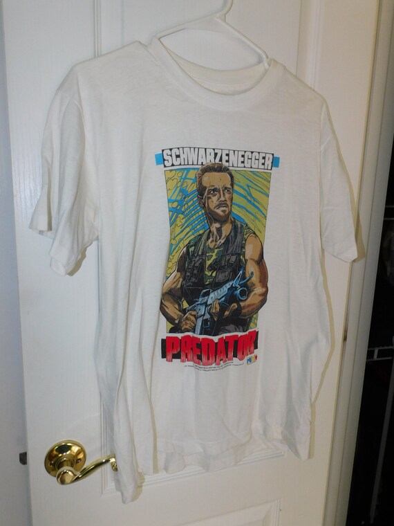 1987 PREDATOR t shirt - original vintage 80s movie pr… - Gem