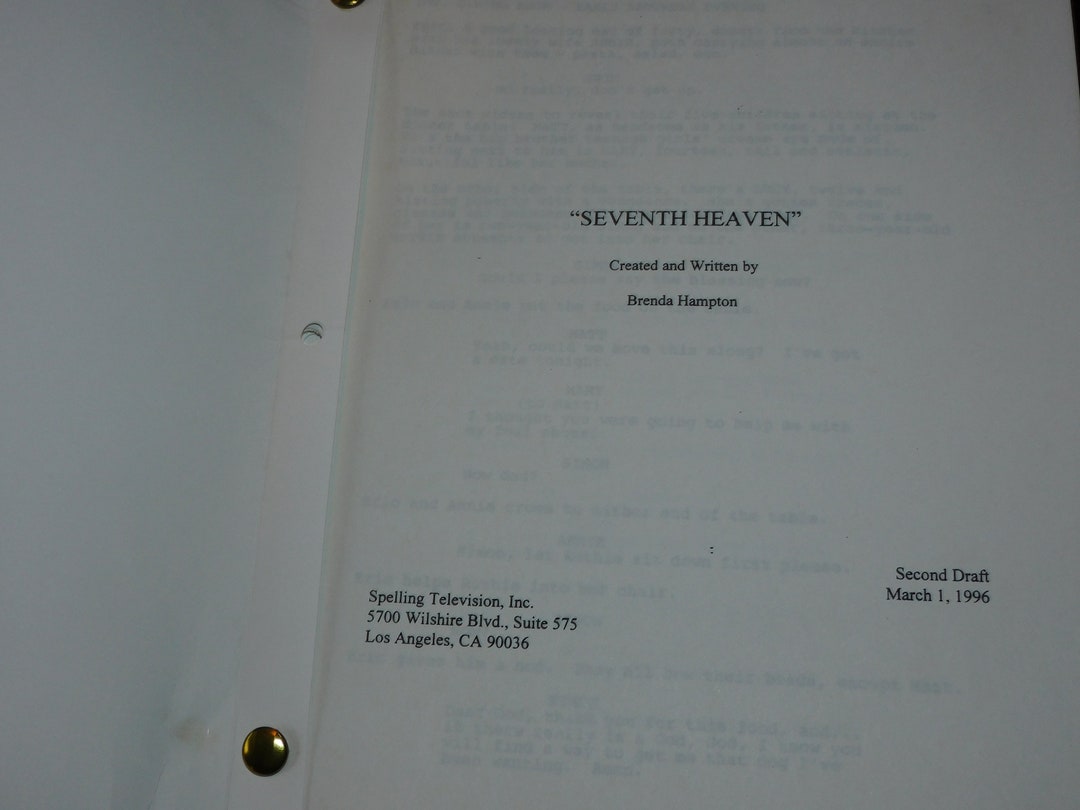 1996 Seventh Heaven Pilot Episode Script - Vintage 90s Tv Show - 7th ...