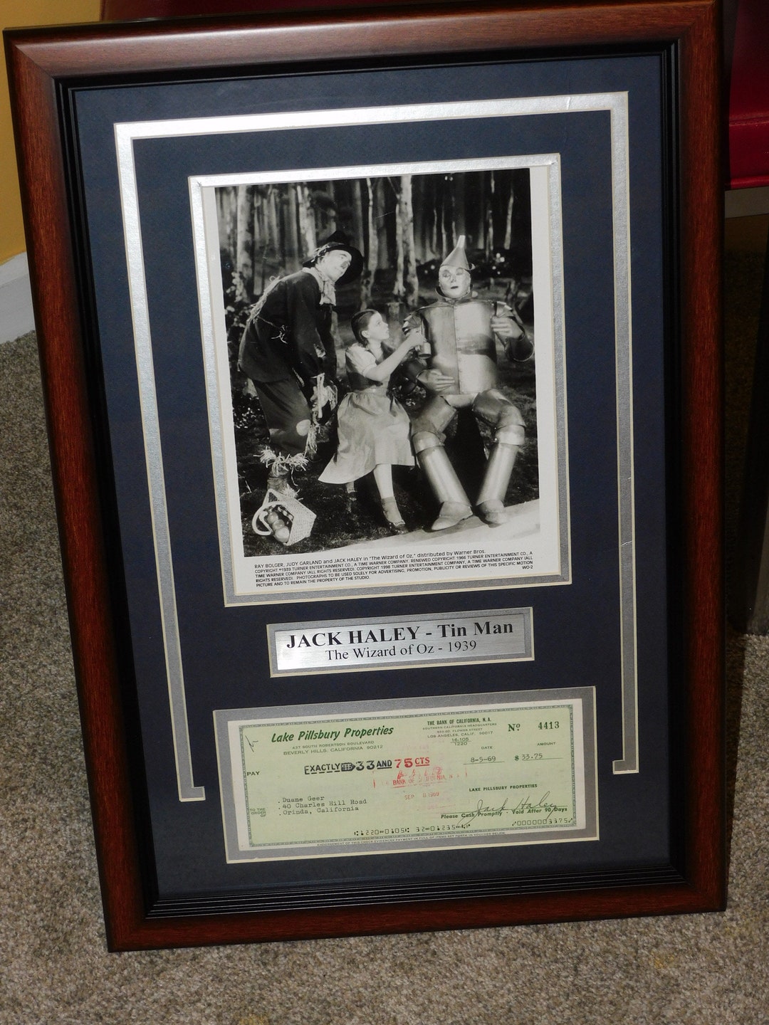 Signed Wizard of Oz Tin Man Jack Haley 8x10 Vintage Publicity Photo ...