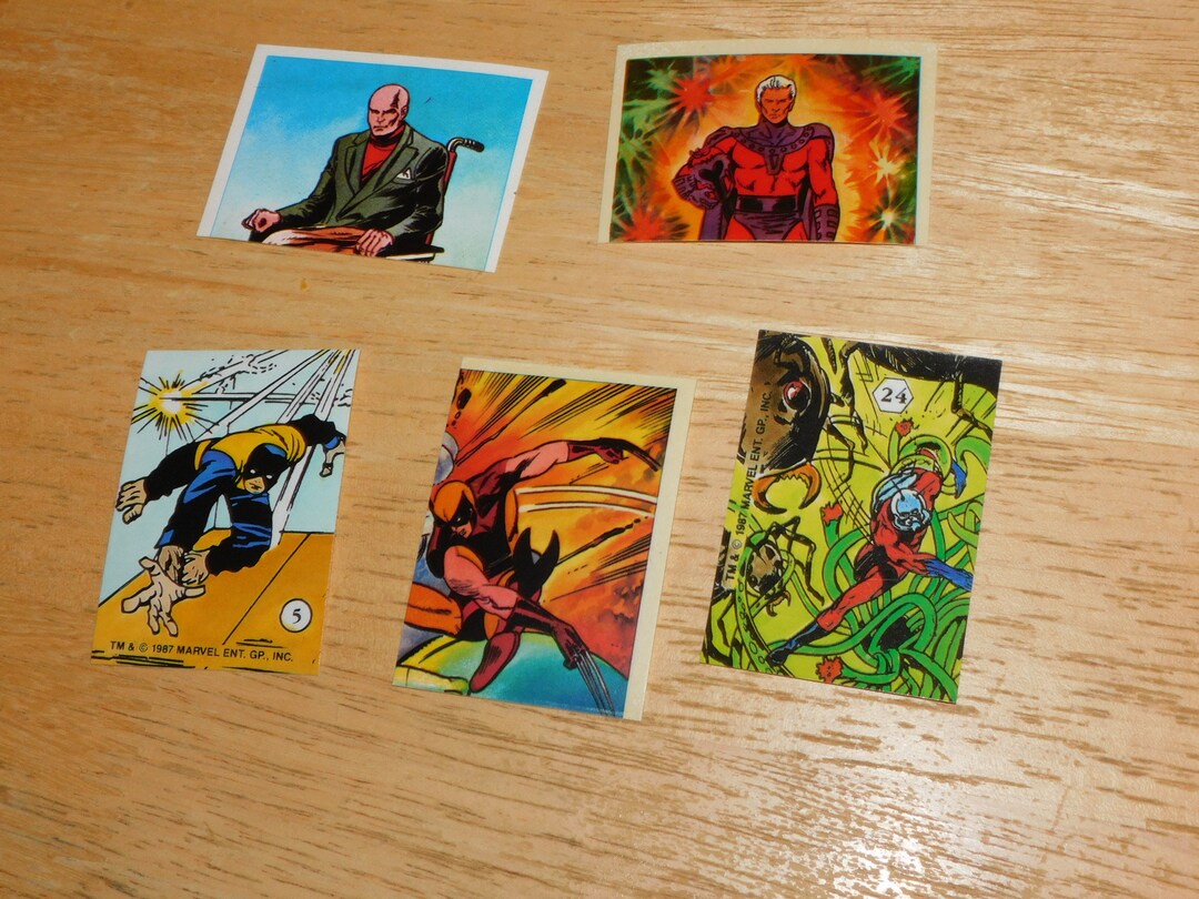 1980s Marvel Sticker Nonsports Trading Cards Vintage Wolverine Magneto ...