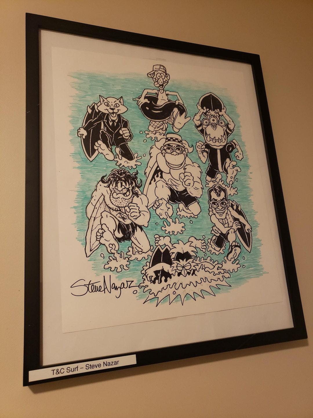 Steve Nazar Original Signed Sketch Drawing T&C Surf Cartoon Characters ...