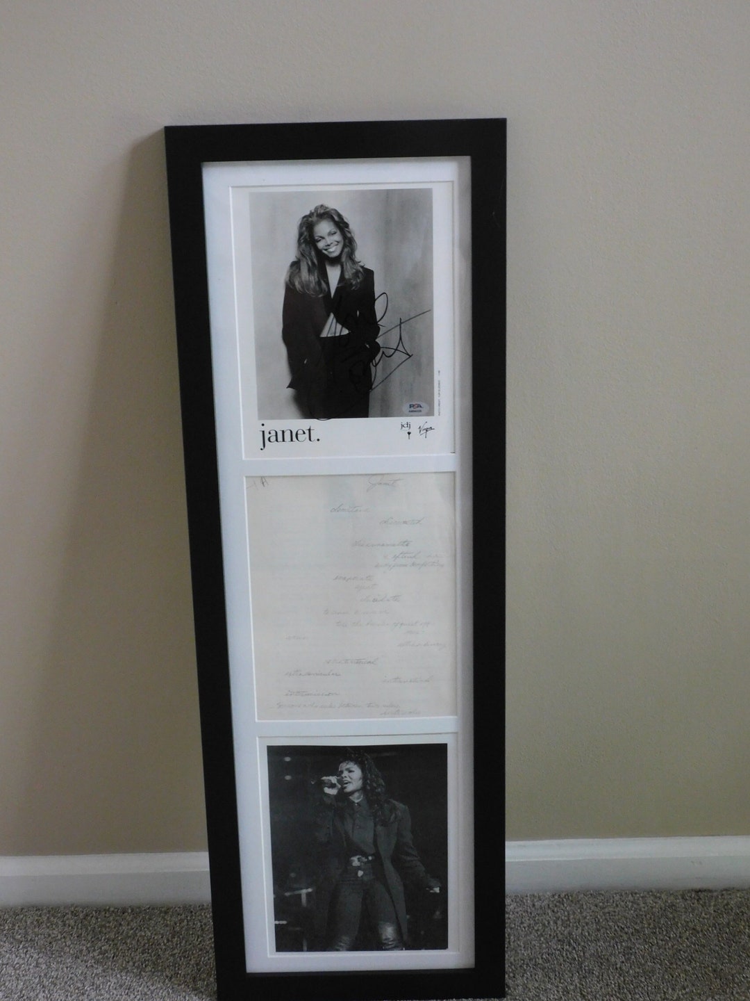 Janet Jackson Signed 8x10 + School Work - Vintage Original Photograph ...
