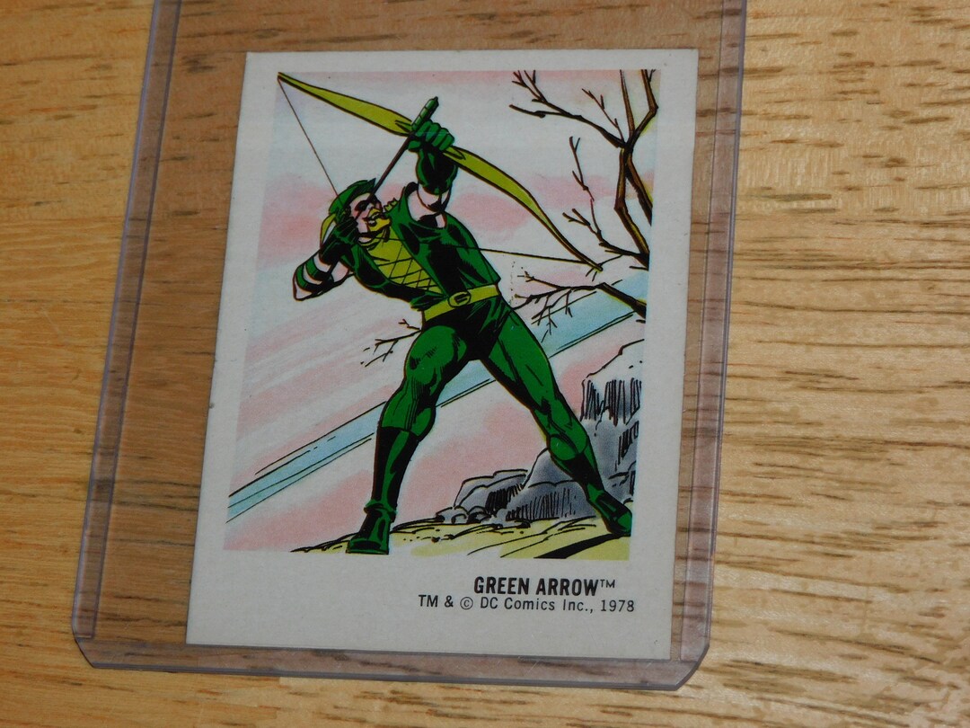 1978 Green Arrow Sticker Card Unstamped Version Rare Vintage 70s DC ...