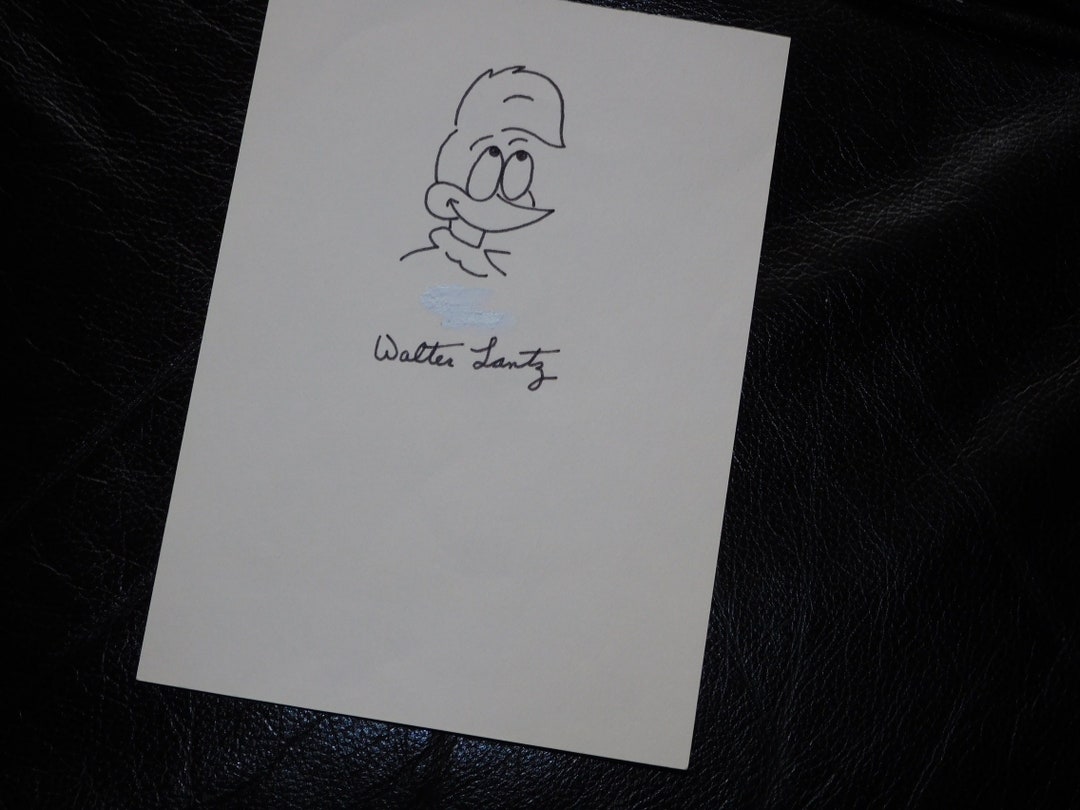 Walter Lantz Hand Signed Drawing / Sketch of Woody Woodpecker - READ - Etsy