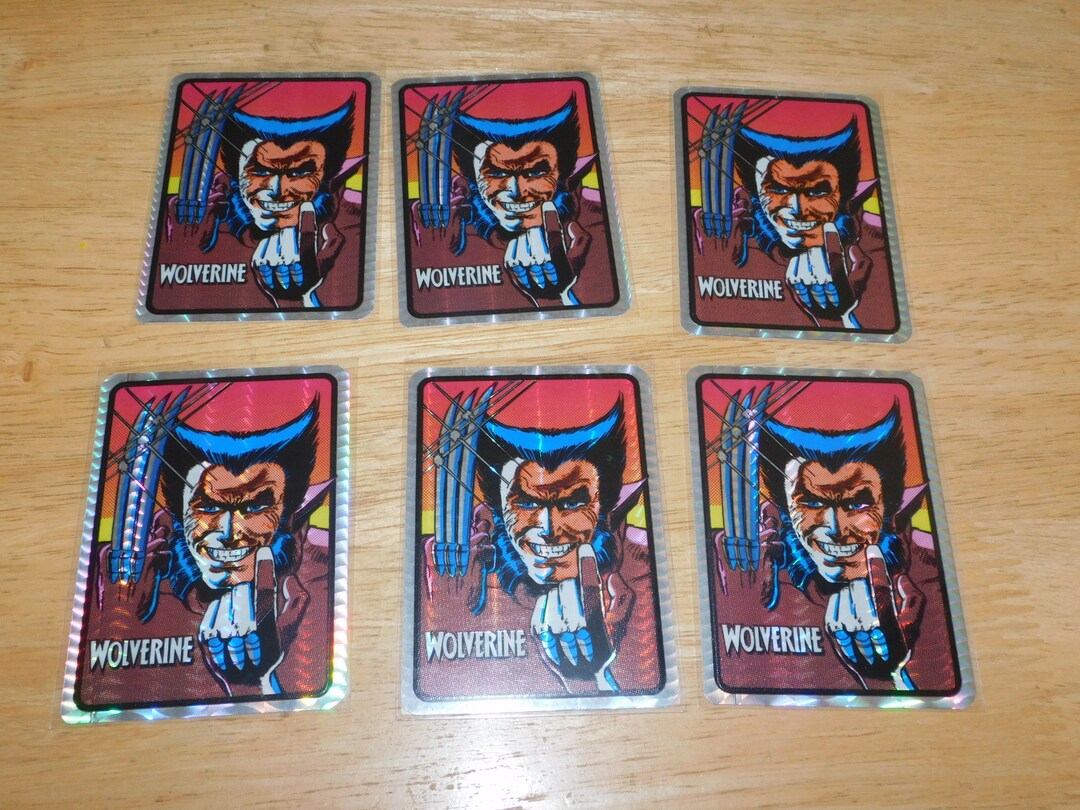 Lot of 6 1990 Wolverine Vending Prism Sticker Cards Vintage 90s Marvel ...