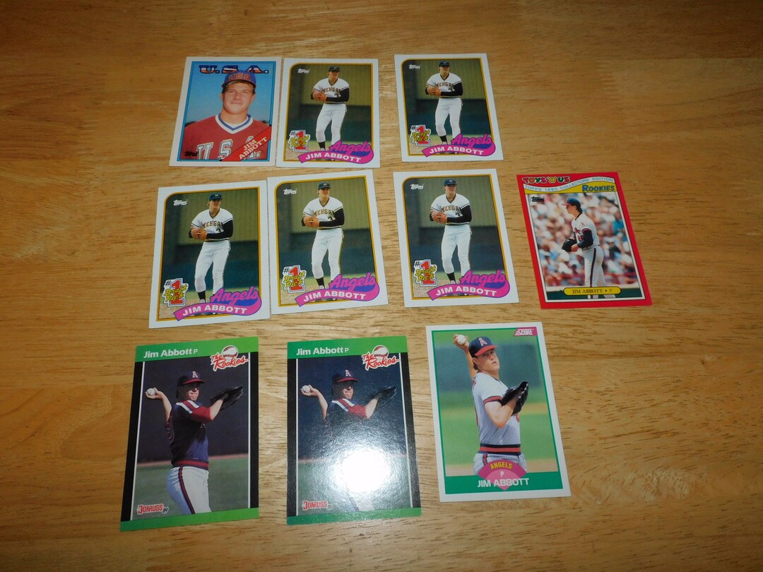 Lot of 10 Jim Abbott ROOKIE Cards - NY Yankees - Angels - Legendary 1 ...