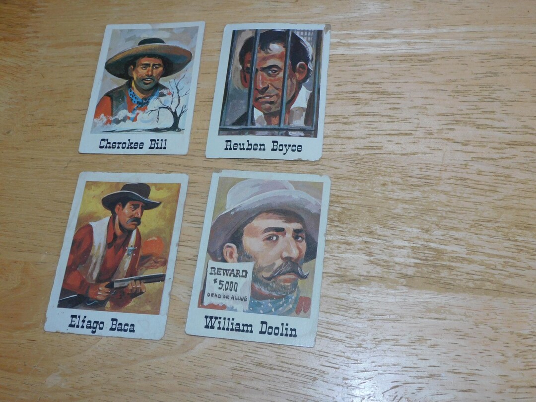 1966 Wild West Outlaws Bad Guys Trading Card Lot - Vintage 60s ...
