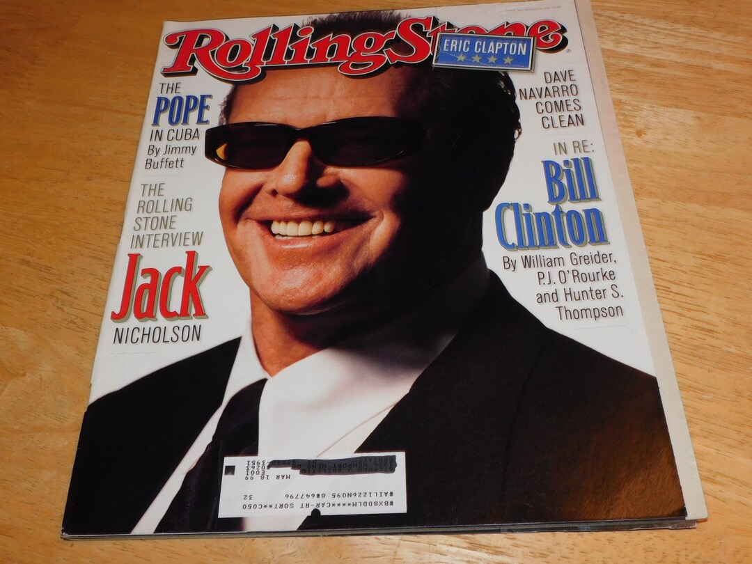 Jack Nicholson - Rolling Stone 1998 Vintage 90s Music Mag - Dave ...