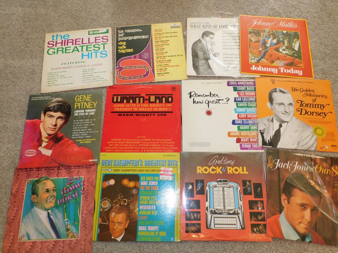 12 Vintage Vinyl Record Albums Lot Classic Oldies Pop Music Sammy Davis ...