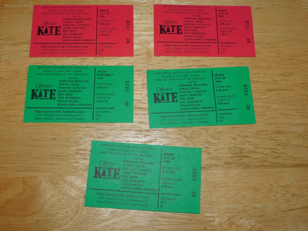 Lot of 5 Sister Kate Television PILOT EPISODE Show Taping Tickets ...