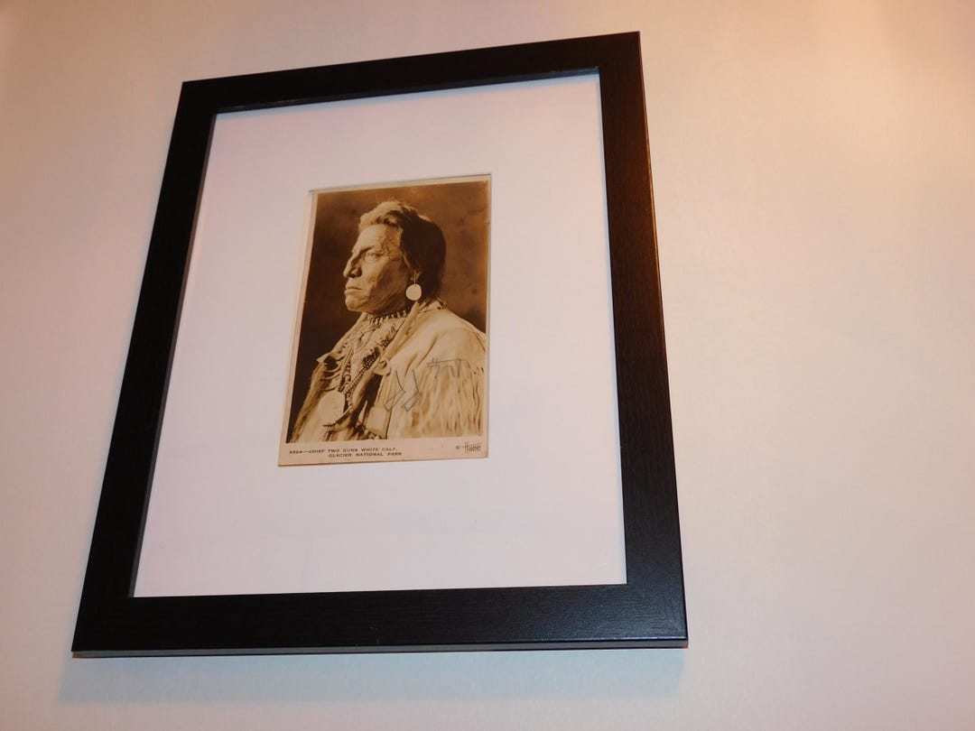 Signed Chief Two Guns White Calf Photo Postcard - Buffalo Nickel ...