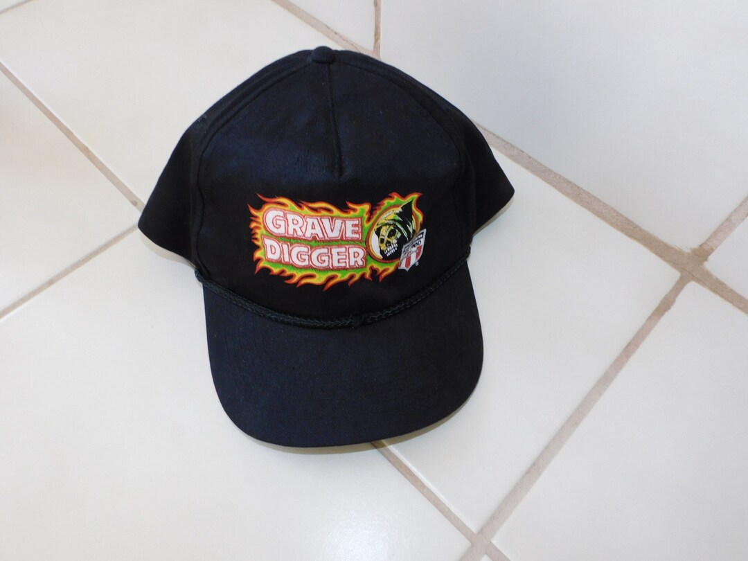 80s Vintage GRAVE DIGGER Monster Truck Snapback Baseball Cap / Hat ...