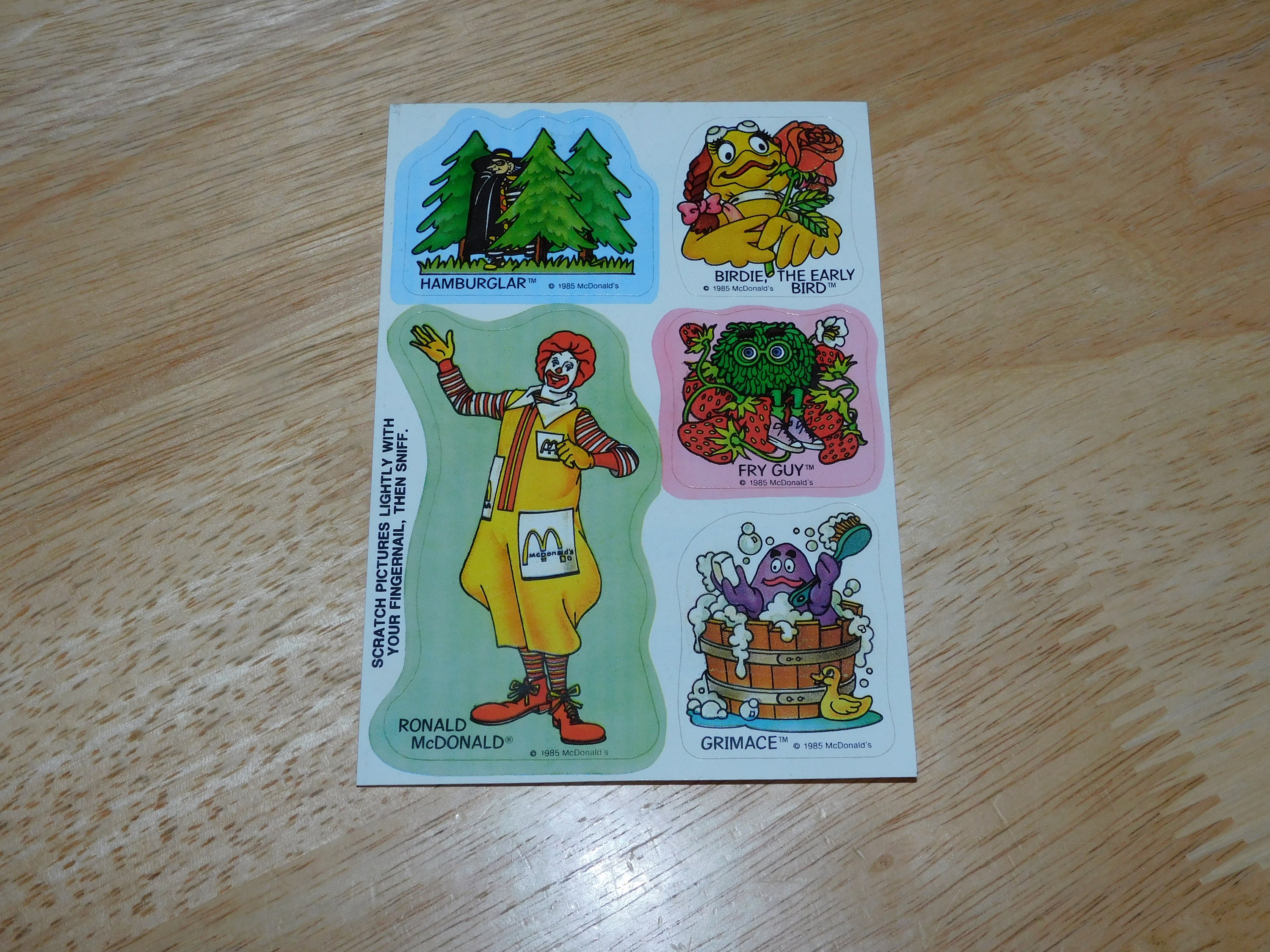 RARE premium hamburglar professor ronald birdie 1985 McDonalds flicker ...