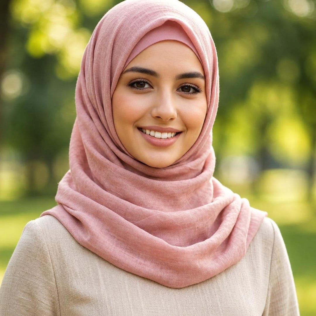 Lin Crepe Hijab Scarf: Dusty Pink (embroidery Stitch) - Etsy