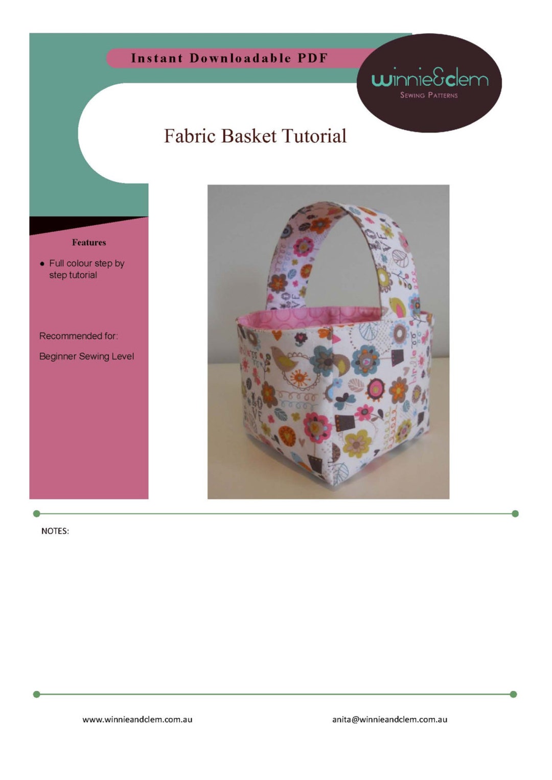 Fabric Basket Tutorial Sewing Pattern, PDF Sewing Pattern - Etsy