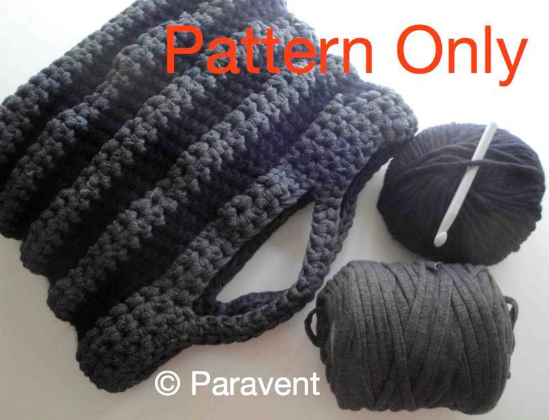 Zpagetti Shopping Bag Crochet Pattern - T-shirt Yarn and Chunky Wool ...