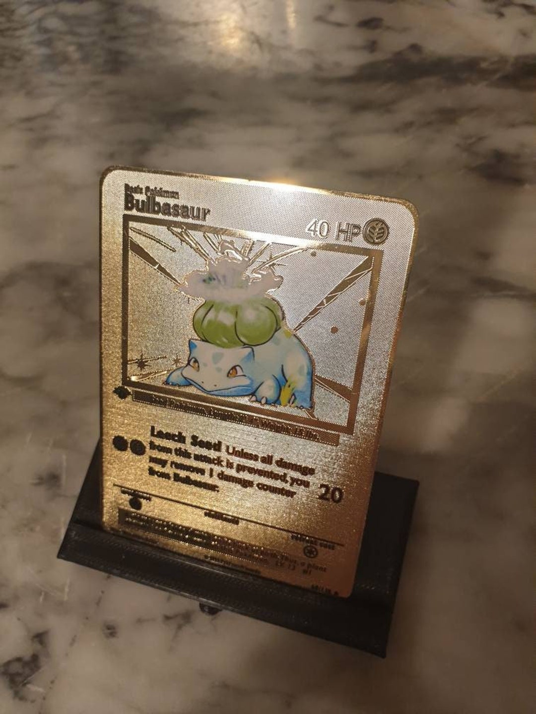 Gold 1st First Edition Bulbasaur Pokemon Cards Base Set Metal Custom 44 ...