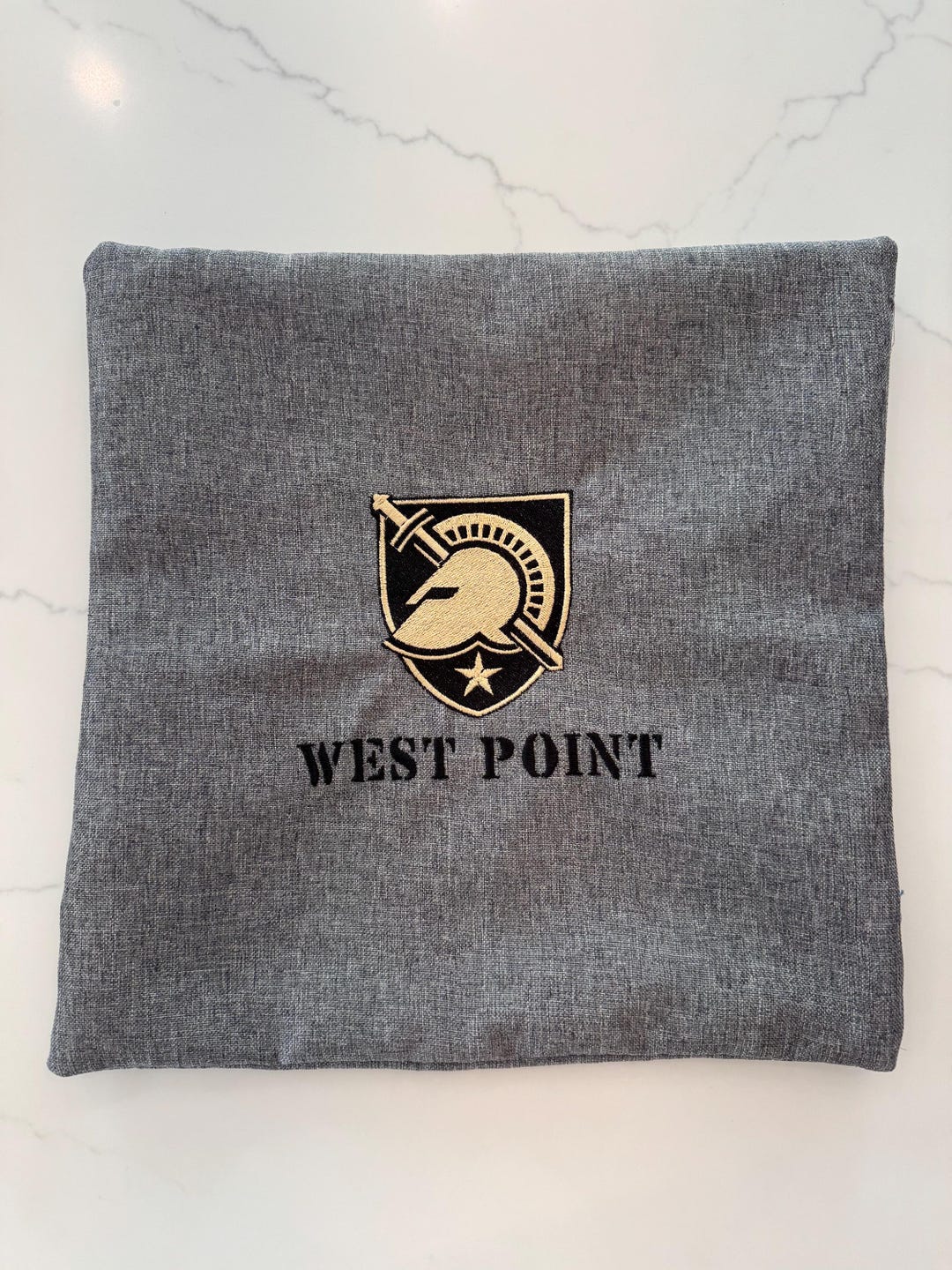 USMA Pillow Cover, Embroidered Athena’s Helmet - West Point Decor - Etsy