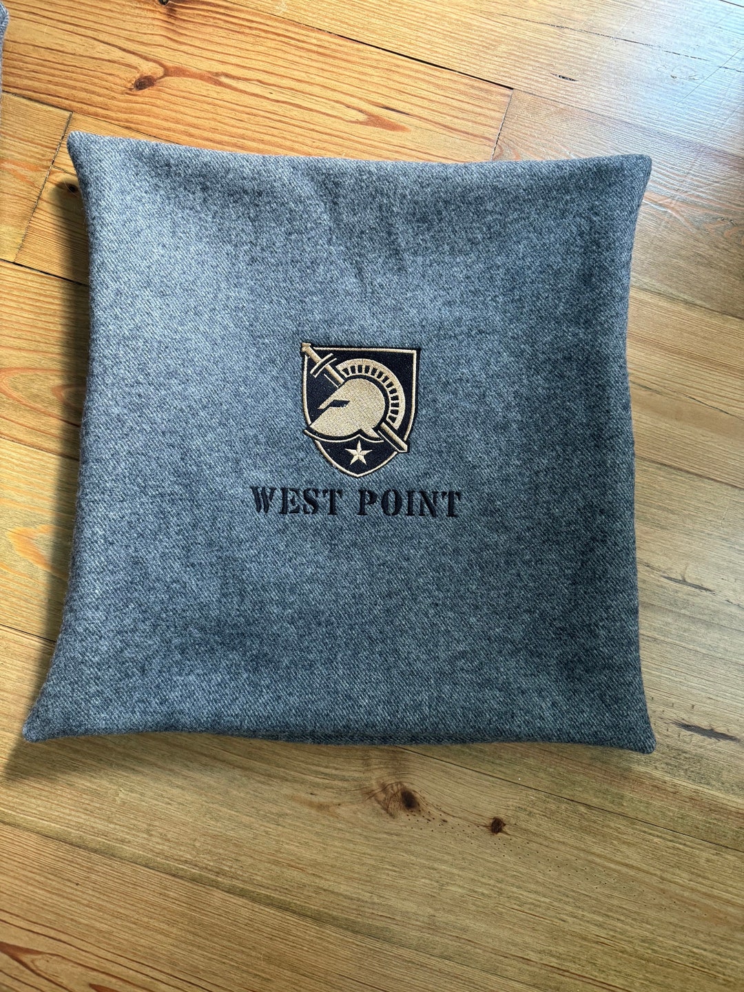 West Point USMA Cadet Grey WOOL Blanket PILLOW Cover Go Army Beat Navy ...