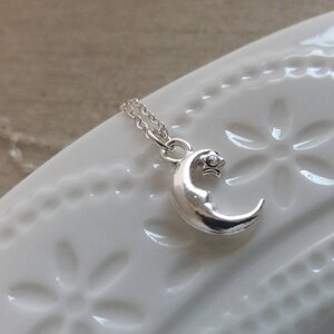Sterling Silver Crescent Necklace. Silver Moon. Crescent - Etsy UK