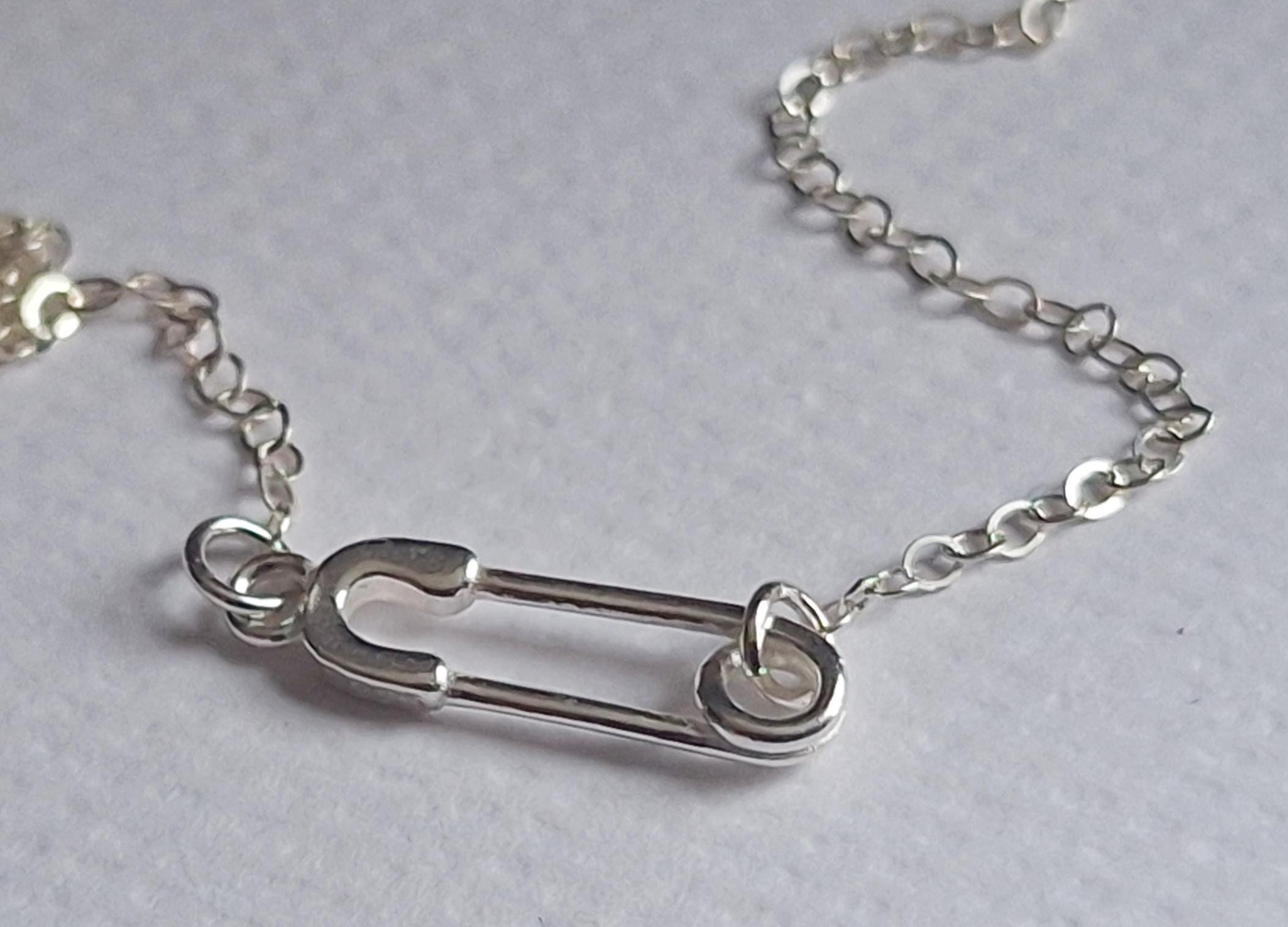 Sterling Silver Safety Pin Necklace: Campaign Pin - Etsy