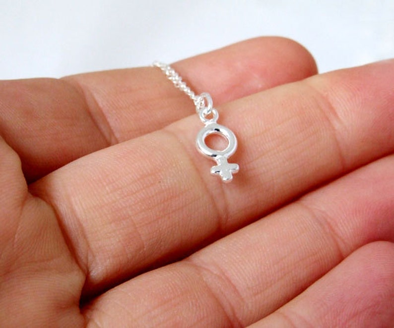Silver Female Sign Necklace. Sterling Silver Female Symbol - Etsy