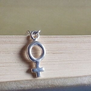 Silver Female Sign Necklace. Sterling Silver Female Symbol Necklace ...