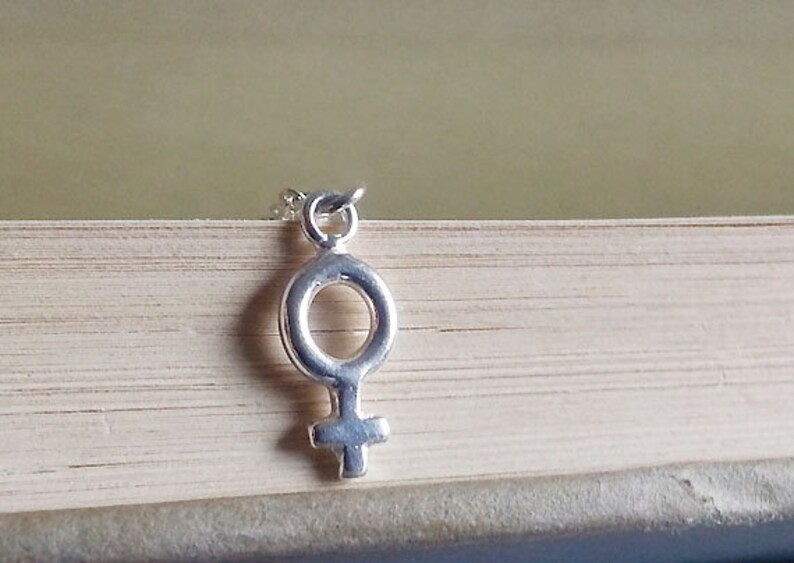 Silver Female Sign Necklace. Sterling Silver Female Symbol | Etsy