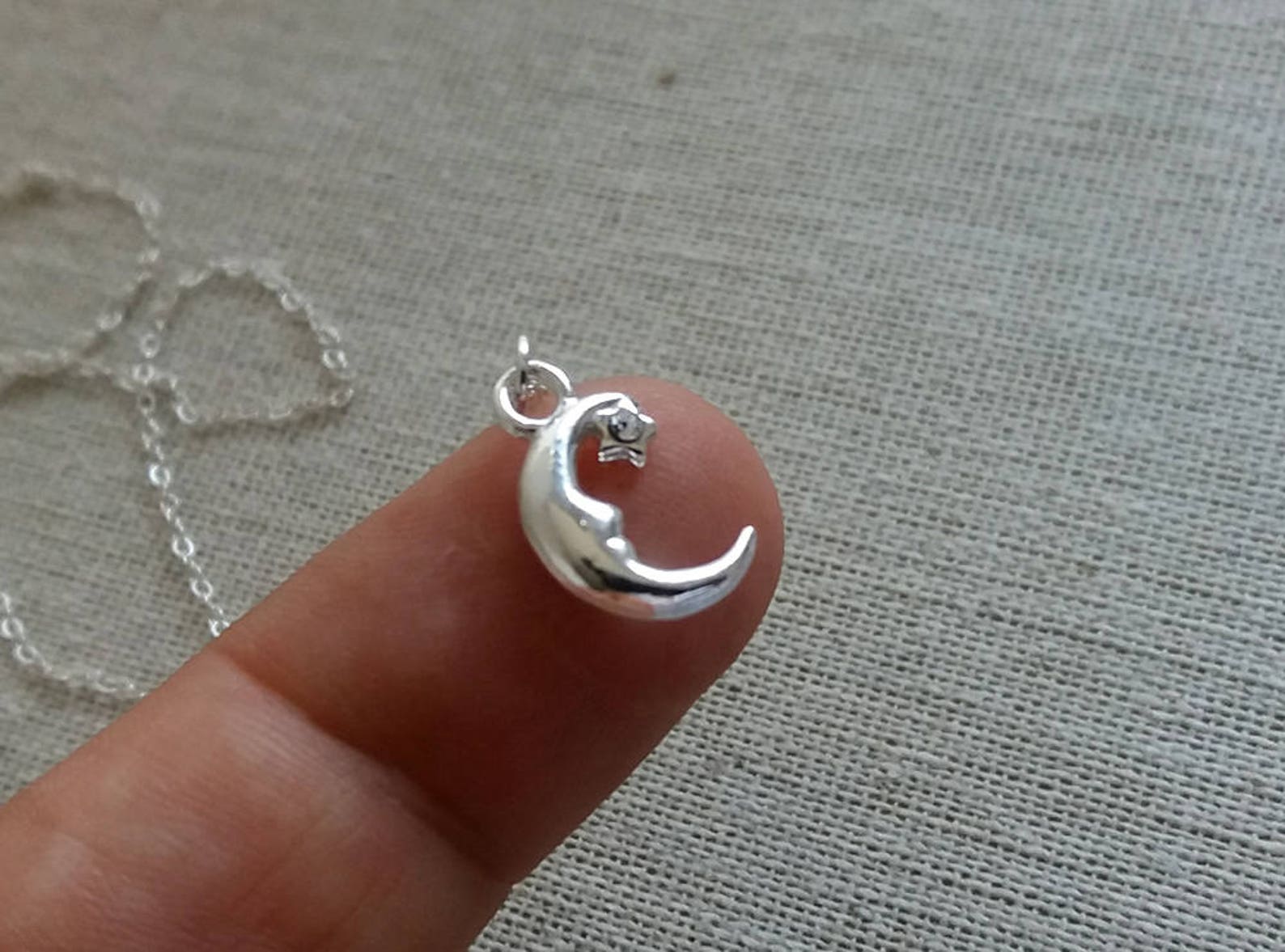 Sterling Silver Crescent Necklace. Silver Moon. Crescent - Etsy UK