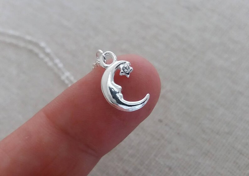 Sterling Silver Crescent Necklace. Silver Moon. Crescent - Etsy UK